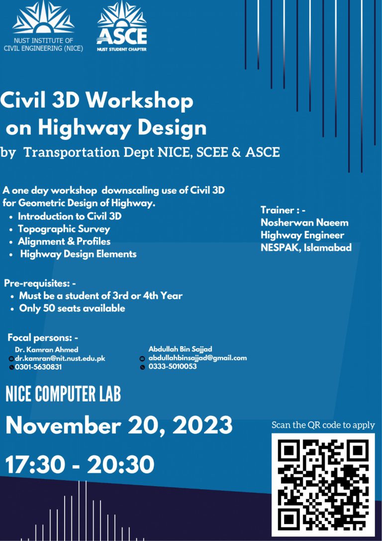 CIVIL 3D Workshop Highway Design - NUST Institute of Civil Engineering ...